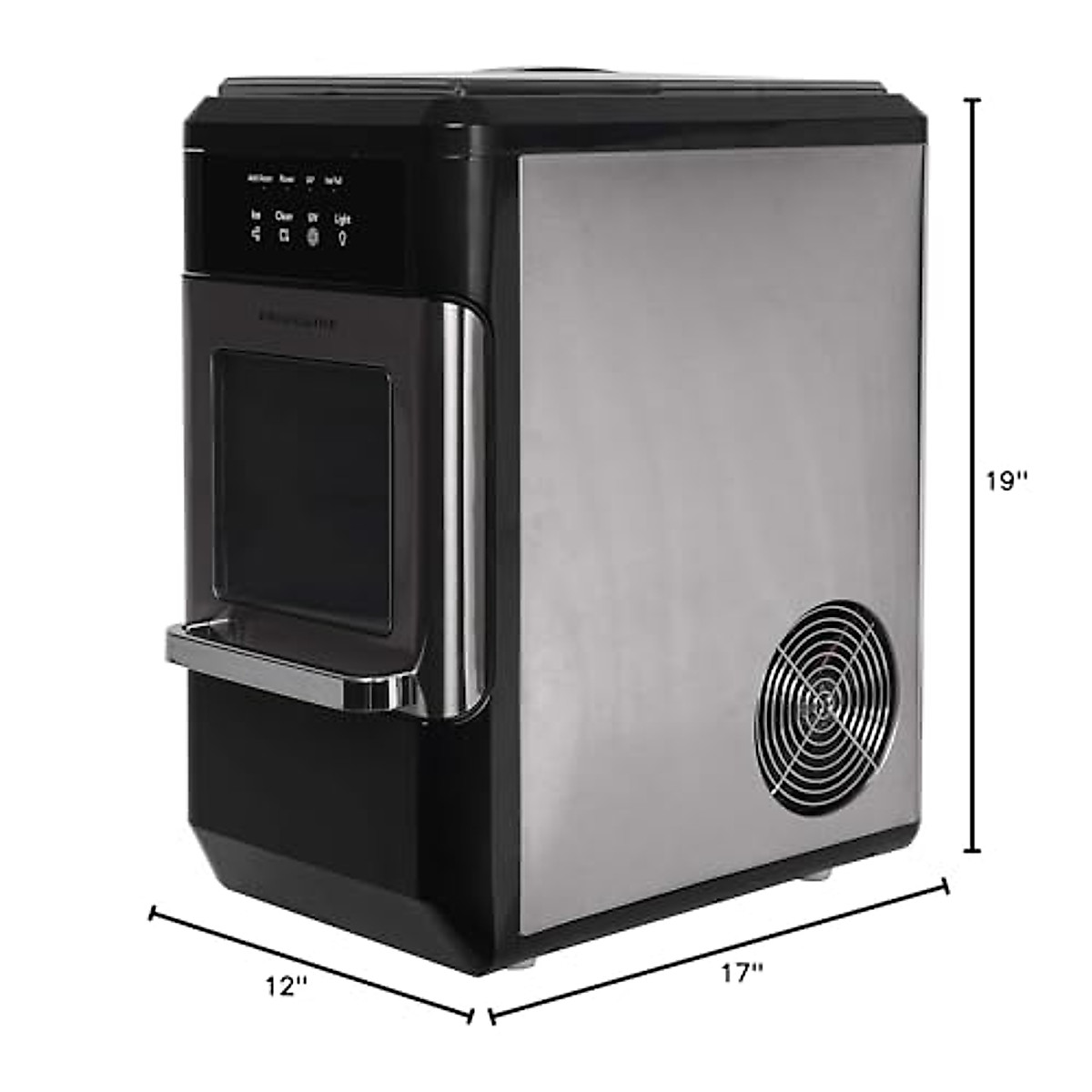 Frigidaire EFIC235-AMZ Countertop Crunchy Chewable Nugget Ice Maker, 44lbs per day, Self Cleaning Function