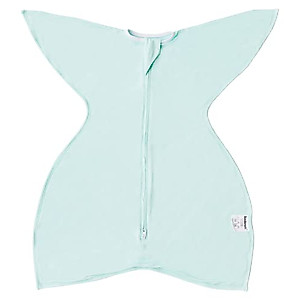 Transition Swaddle - Baby Wearable Blanket - Baby Sleep Sack with 2-Way Zipper - 95% Bamboo Viscose Fiber/5% Spandex - TOG 0.5 - Cozy Sleep Wrap designed by a pediatric (Soft Mint, Medium 6-12 Month)