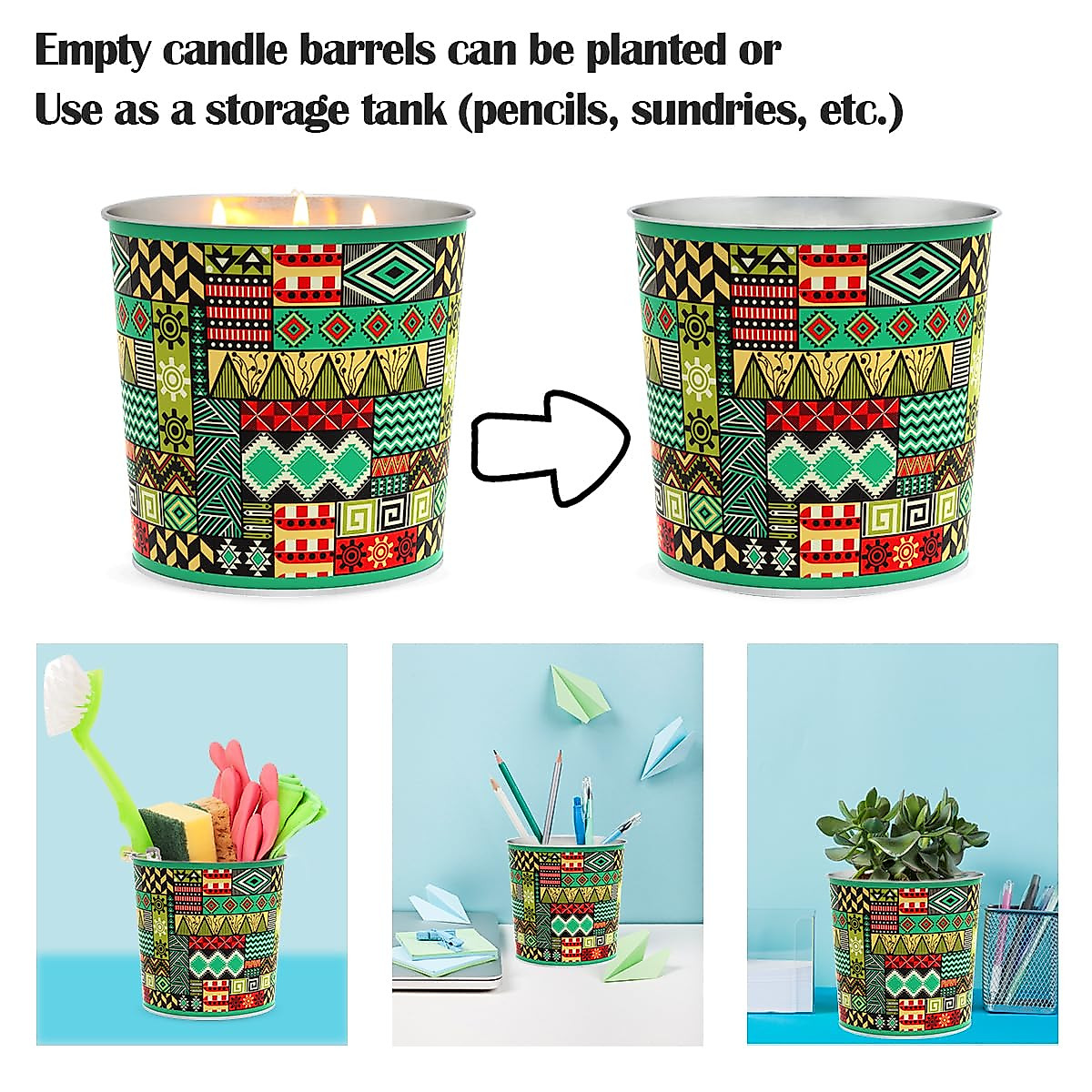 2 Packs Citronella Candle Outdoor Indoor, Large 3-Wick Bucket Candles for Summer, 20 Ounce Lemongrass Soy Wax Candles for Home Garden Patio Yard Balcony
