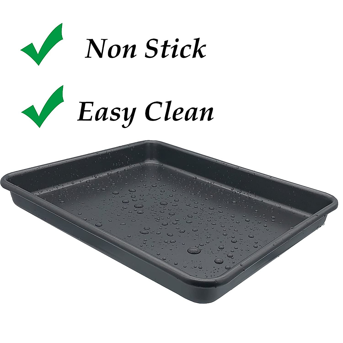 Small Cookie Sheets 11X9 Inch 2Pcs Mini Baking Pan Toaster Oven Tray Nonstick Thicken Brushed Carbon Steel Magnetic No Warp 1 to 2 Person Bakeware By HYTK