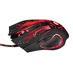 sddfor Gaming Mouse - Colors LED Backlight Optical Mouse Mice, 6-Button LED USB Optical Wired Gaming Mouse for Pro Gamer