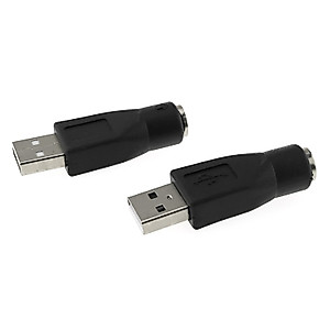 DGZZI USB to PS2 Adapter 2PCS Black PS/2 Female to USB Male Converter Adapter for Mouse and Keyboard