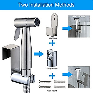 Bidet Sprayer for Toilet,Stainless Steel Handheld Bidet Shattaf Toilet Spray,Baby Cloth Diaper Sprayer Kit, Bathroom Toilet Bidet Attachment Set for Bathing Pets Feminine Hygiene