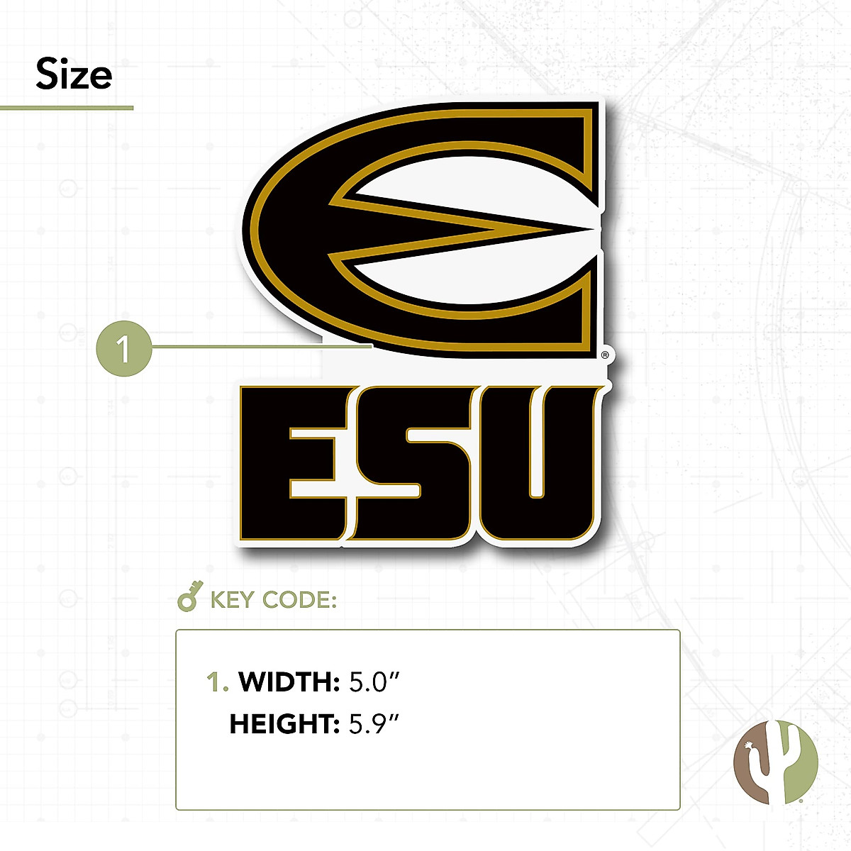 Desert Cactus Emporia State University Sticker Hornets ESU Vinyl Decal Laptop Water Bottle Car Scrapbook (IND 00031)