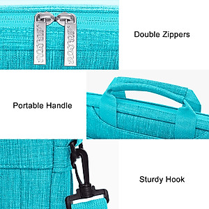 MOSISO Laptop Shoulder Messenger Bag Compatible with MacBook Air 15 inch M2 A2941/Pro 16 inch M3 A2991 M2 A2780 M1 A2485 A2141,15-15.6 inch Notebook with Adjustable Depth at Bottom, Hot Blue