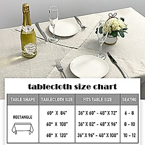 EVERLY 100% Pure Linen Rectangle Tablecloths 60x108Inches for Dining,Buffet Parties,Picnic,Events,Weddings and Restaurants,Decorative Halloween,Thanksgiving Machine Washable Tablecloths-Natural Linen