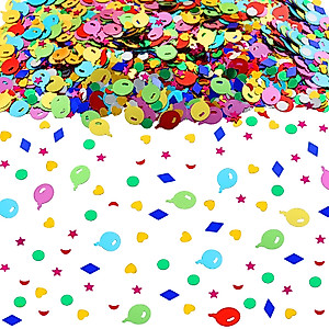Keaziu 2589Pcs Party Confetti Happy Birthday Table Confetti Balloon Star Heart Confetti Table Scatter Confetti Decorations for Birthday Party Baby Shower DIY Arts and Crafting