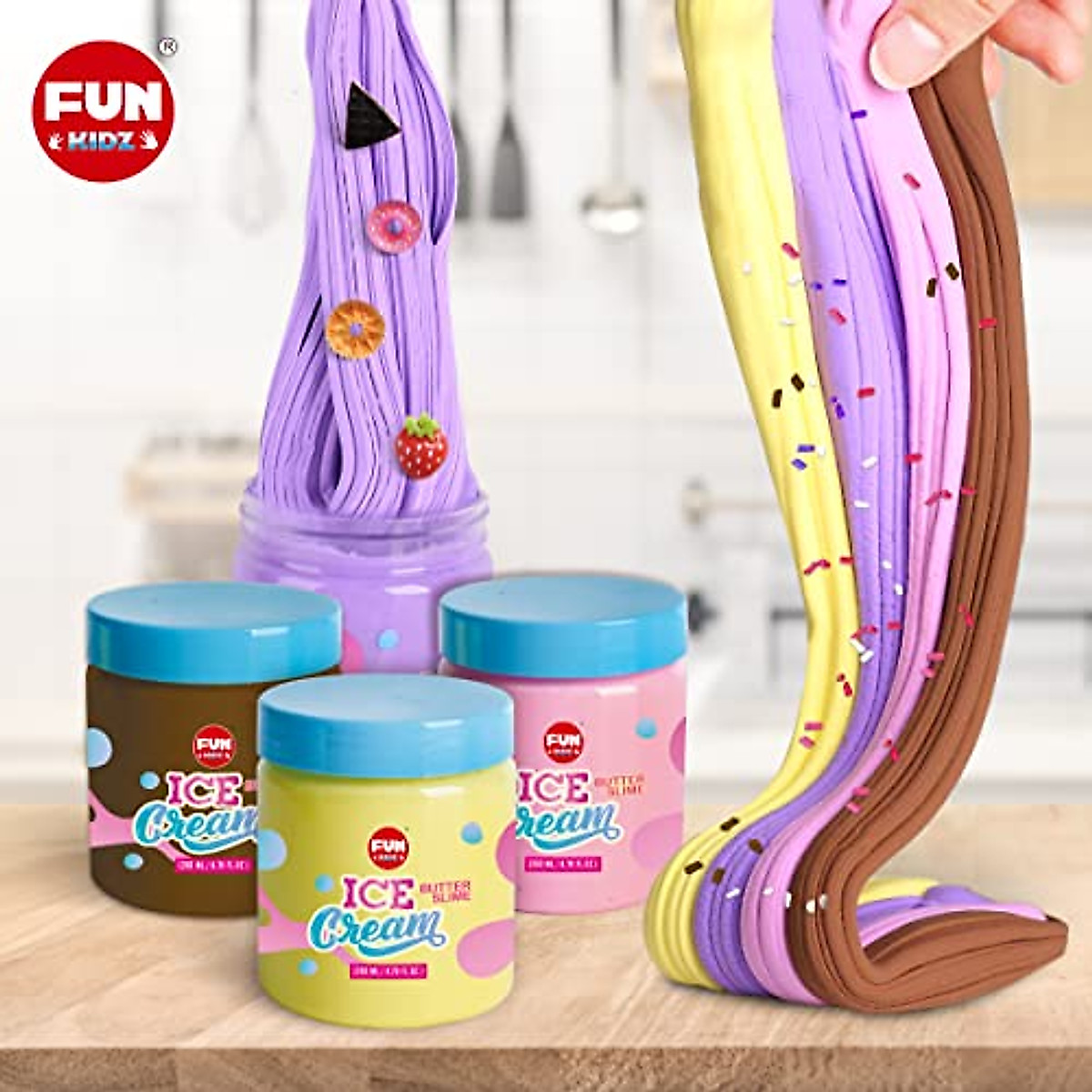 35.16 FL OZ Butter Slime Pack, FunKidz Fluffy Ice Cream Slime Kit for Girls 6-8 Premade 1040 ML Slime Toys Birthday Gifts Party Favor for Kids Age 6-12