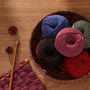 Gisimo 100% Merino Wool Yarn, 3-Ply Luxurious and Soft Yarn for Hand Knitting & Crocheting (Navy Blue, 1Ball)