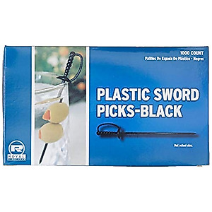 Royal 3.25 Inch Black Plastic Sword Picks, Package of 1000