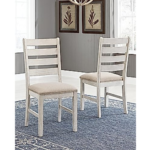 Signature Design by Ashley Skempton Modern Farmhouse Dining Room Chair, 2 Count, Whitewash