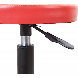 TCE Duty Rolling Pneumatic Creeper Garage/Shop Seat: Padded Adjustable Mechanic Stool with Tool Tray Storage, Red,ATRHL6201U