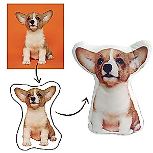 Wucidici Custom Pet Pillow,12" Personalized Photo Shaped Dog Cat Pet Pillow Gift(Double Side Printing)