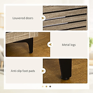 HOMCOM TV Stand for 65 Inch TV, Entertainment Center with Drawer, Doors, and Storage Shelves, TV Cabinet for Living Room, Bedroom, Gray