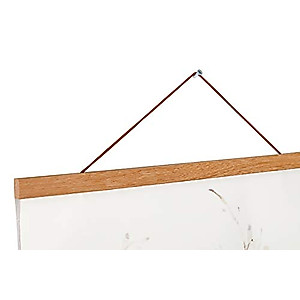 Artmag Magnetic Poster Hanger Frame, 20x28 20x30 20x24 Light Wood Wooden Magnet Canvas Artwork Print Dowel Poster Hangers Frames Hanging Kit (Teak Wood, 20")