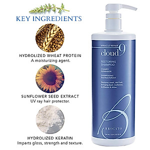 Brocato Cloud 9 Restoring Shampoo by Beautopia Hair: Miracle Repair Moisturizing & Revitalizing Shampoo - 32 oz