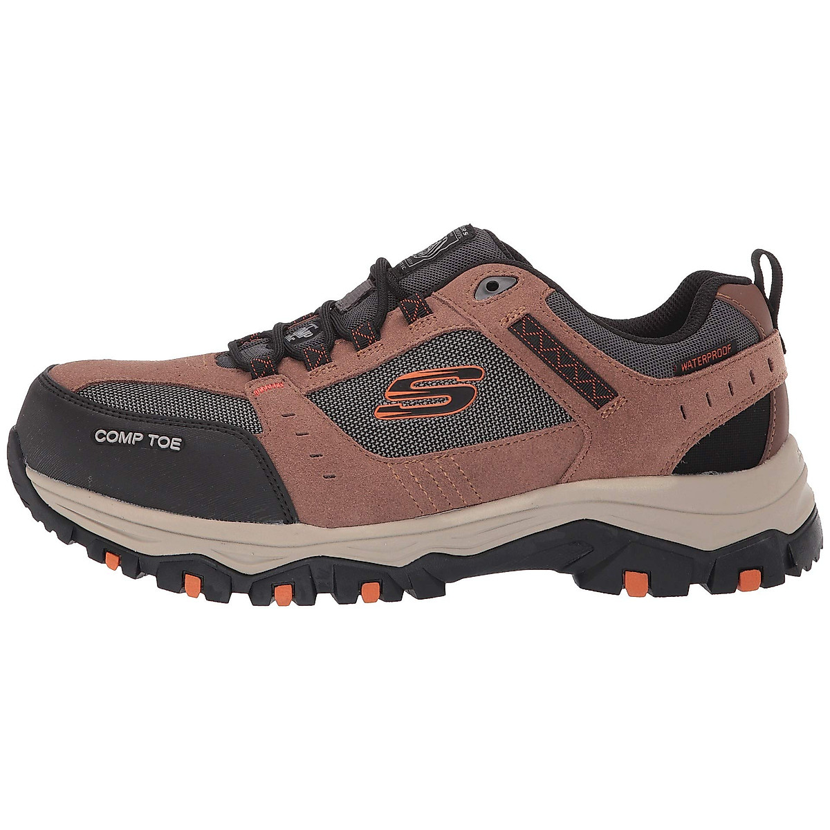 Skechers Men's Greetah Construction Shoe, Brown/Black, 10.5 M US