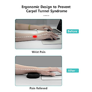 Vaydeer Wrist Rest for Keyboard and Mouse, Computer Ergonomic Wrist Support Pad, Soft Memory Foam Arm Cushion for Desk, Palm Hand Office Laptop Typing