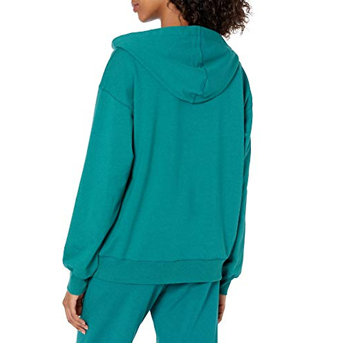 The Drop Women's Remi Loose French Terry Long Sleeve Hoodie Sweatshirt, Pacific Teal, XXS
