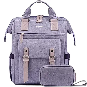LOVEVOOK Laptop Backpack Purse for Women Work Travel Backpack Teacher Business Commuter Computer Bag Doctor Nurse Bags College Backpack Laptop Bag, Stylish Daypack, 15.6 Inch, Purple