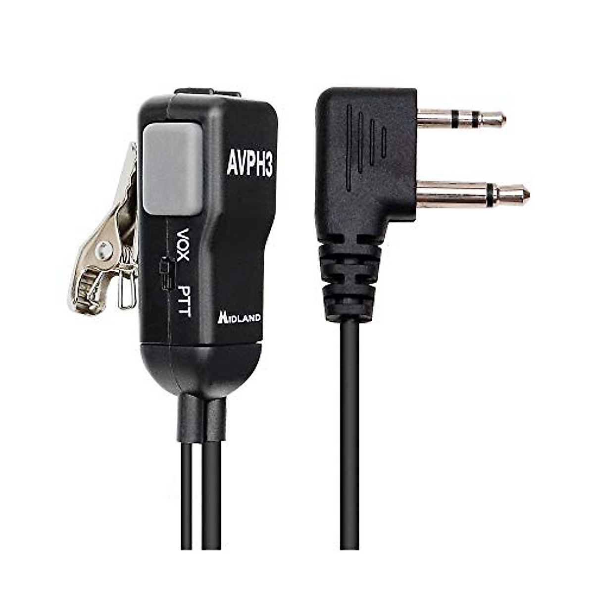 Midland AVPH3 Transparent Security Headsets with PTT/VOX – Wrap Around Design – Lasting Comfort Pair, Black