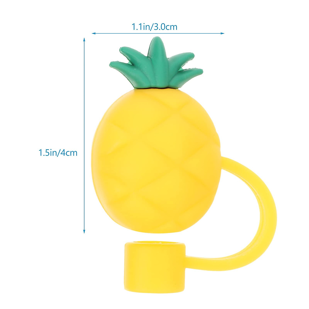 SHERCHPRY 3pcs Straw Tips Cover Pineapple Shape Straw Toppers Straw Plugs Silicone Straw Tips Cap for Resuable Straws Protector