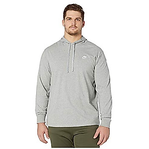 Nike Men's Sportswear Club Jersey Pullover Hoodie, Fleece Hoodies for Men, Dark Grey Heather/White, XL