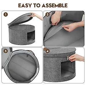 Qozary Reinforced Hat Storage Box - Hat Organizer for Women & Men Storage, Cowboy Hat Box with Support Panels, Hat Travel Case for Baseball Caps, Straw Hats - Keep Dust Off Your Hats