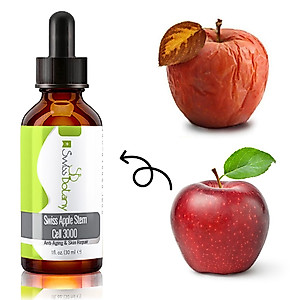 Swiss Botany Swiss Apple Stem Cell Serum for Face – Apple Stem Cell 3000 | Plant Stem Cell to Reduce All signs of Aging, Wrinkles, Discoloration, Restore Elasticity and Youthful Appearance, 1Fl Oz