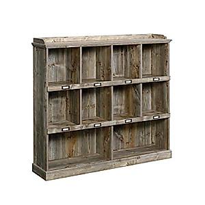 Sauder Granite Trace Storage Cabinet, L: 35.2" x W: 16.26" x H: 71.97", Rustic Cedar Finish & Granite Trace Bookcase, L: 53.15" x W: 12.21" x H: 47.52", Rustic Cedar Finish