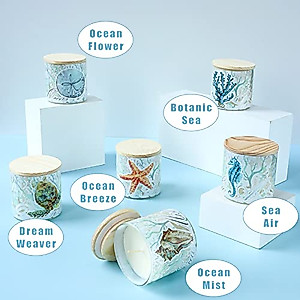 Jar Candles Scented with Lid Gift Set of 6 Ocean Theme Jar Different Fragrance Candles Soy Wax Aromatherapy Jar Candles Take Harsh Smells Away Candles for Home Scented Stress Relief and Relaxation