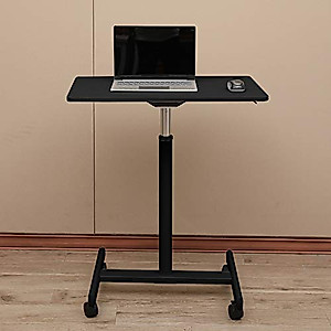 Height Adjustable Laptop Desk Mobile Standing Desk Multi-Function Home Office Moveable Desk with Wheels Black…