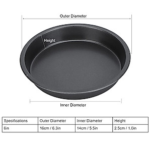 2Pcs Baking Tray for Pizza, NonStick Aluminum Pizza Dish 6/9/10/12in Deep Pizza Baking Tray, for Pizza Making, Oven Baking Tray(6 inches)