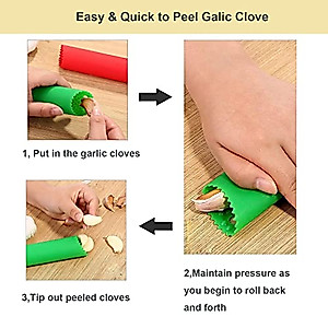 Maxracy Garlic Peeler Tube, Silicone Garlic Roller, Easy to Peel Garlic Cloves, Useful Kitchen Tool for Garlic(3colors)