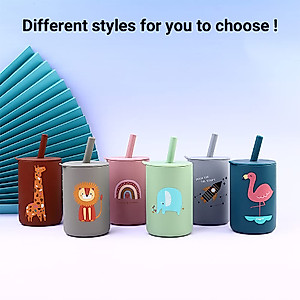 AmaizngM Silicone Toddler Mini Training Cup,Baby Small Straw Cup for Boy and Girl,BPA-Free,Unbreakable, 6+ months Sippy Cup (Giraffe)