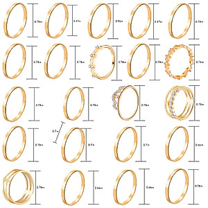 ONESING 25 Pcs Knuckle Rings for Women Stackable Rings Set Vintage Joint Finger Gold Rings for Women Men