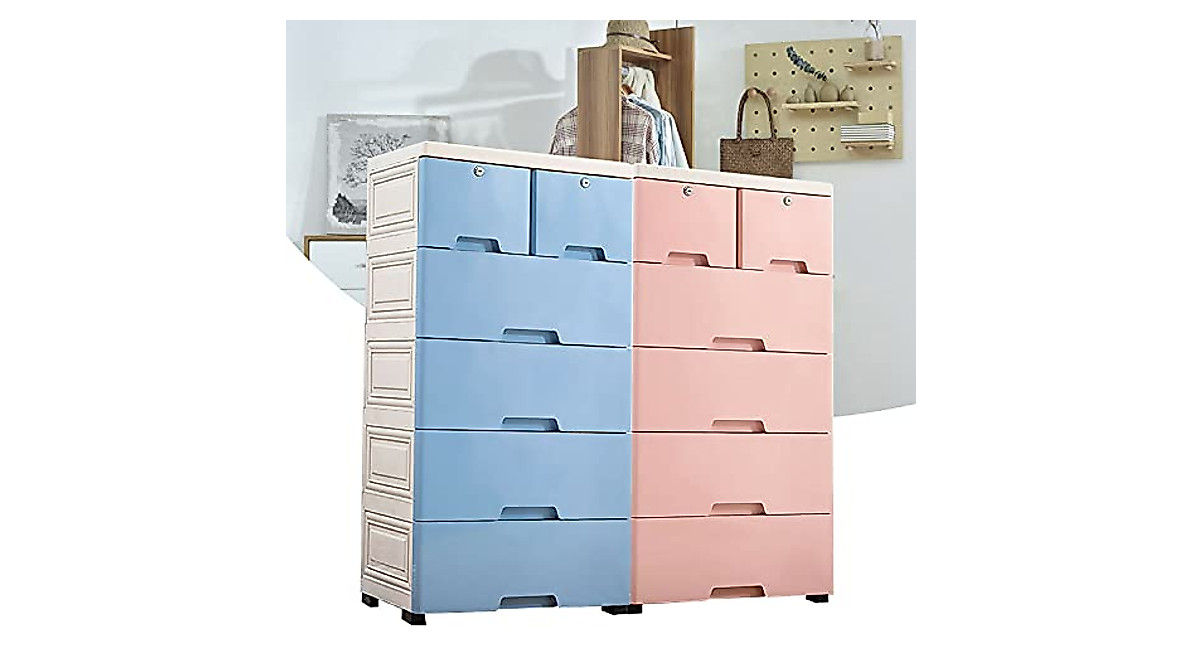 6-Drawer Plastic Storage Dresser with Wheels | Home Organizer