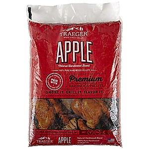 Traeger Grills PEL331 Signature Blend 100% All-Natural Hardwood Pellets (20 lb. Bag) & Grills PEL318 Apple 100% All-Natural Hardwood Pellets - Grill, Smoke, Bake, Roast, Braise, and BBQ (20 lb. Bag)