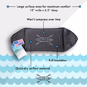 Yakpads Lumbar Cushioned Seat Pad, Gel Seat Pad for Kayaks, Portable Seat Cushion for Outdoor Watersports and Recreation - Cascade Creek (Lumbar)