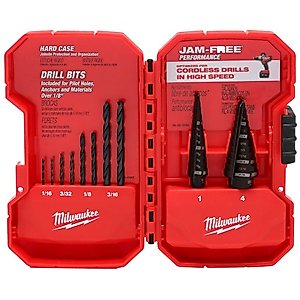 Milwaukee Step Drill Bit Kit (10-Piece) -48-89-9222