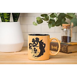 Silver Buffalo Disney Mickey Ghost Shadow V2 Wax Resist Ceramic Mug, 20 ounces