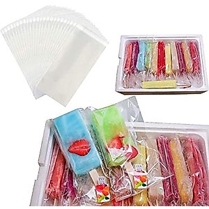 Miaowoof 200Pcs Popsicle Bags Ice Cream Bags Ice Pop Bags(Self-sticking)