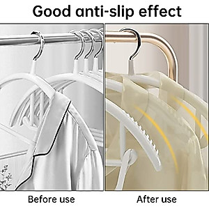 Non Slip Hanger Grips for Wood Hangers Clear Clear Rubber Hanger Grip Adhesive Clothe Hanger Strip (2.76" x 0.24") (260)