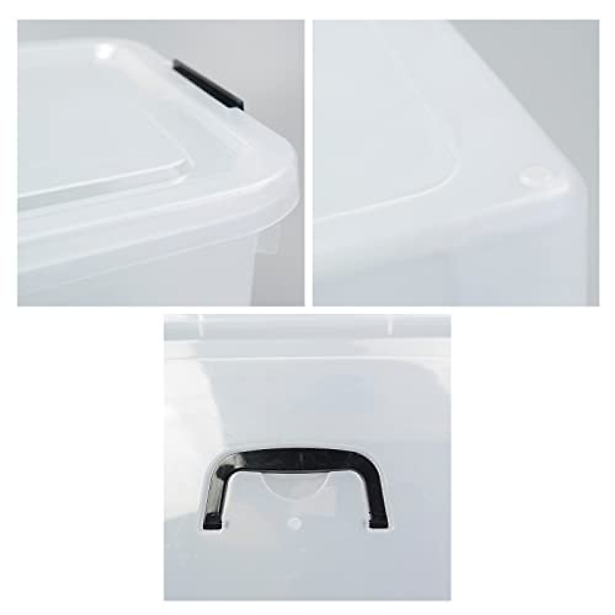 Tyminin 4-Pack 17.5 Quart Plastic Latch Storage Box, Storage Bin with Lids, Clear