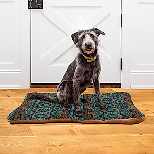 Coikll Bohemian Pattern Pet Bed Pad Soft Dog Bed Mat with Anti-Slip Bottom, Machine Washable Crate Pad Mattress for Dog Sleeping- 24 * 18inches