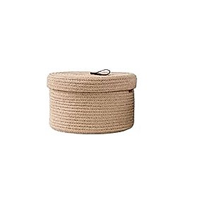 N/A Cotton Rope Storage Box Braided Desktop with Lid Toy Key Clutter Organizing Container Multifunctional Basket (Color : D, Size : 23 * 12.5cm)