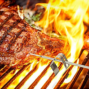 Upgraded Universal Meat Grill Thermometer Probe Holder Probe Clip for ThermoPro Pit Boss Traeger Weber BBQ Grill Oven Smoker Thermometer K-Type Thermocouple Ambient Temperature Reading(5pcs)