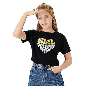Black Girl Power Crop Top for Little & Big Girls - Cool Summer T-Shirt Clothes Tween Size 7/8