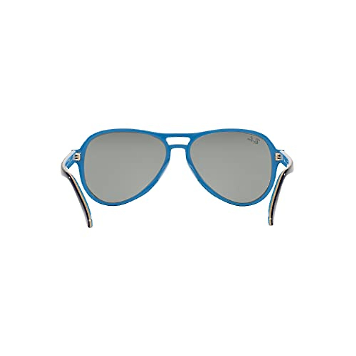 Ray-Ban Men's Rb4355 Vagabond Evolve Polarized Aviator Sunglasses, Blue Creamy Light Blue/Photochromic Grey Mirrored Grey, 58 mm