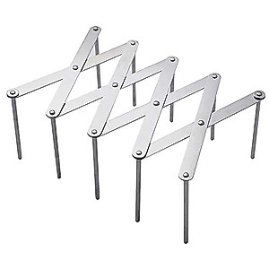Kitchen Dish Plate Pot Lid Organizer Holder Adjustable Length Stainless Steel Chopping Board Organizer Stand Holder for Pan Lids, Plates, Dishes, Cutting Boards